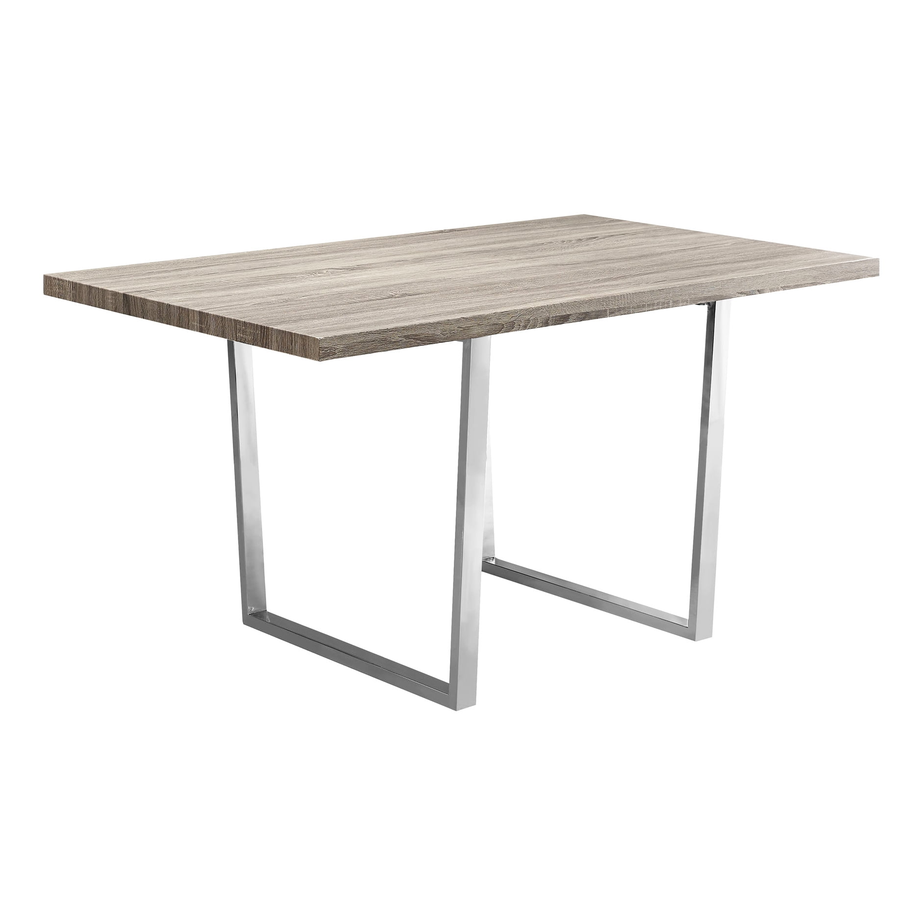 Contemporary Taupe Dining Table 60": Shiny Metal Legs 60" In Taupe ...
