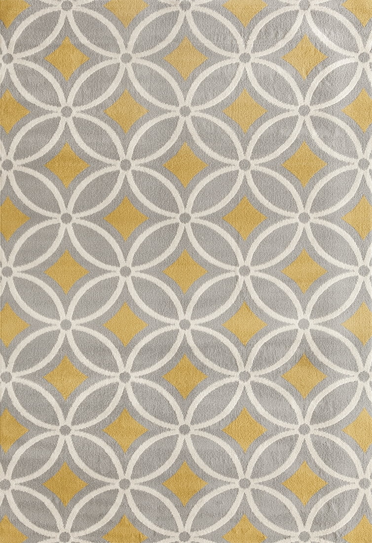 Contemporary Trellis Chain Grey/ Yellow Area Rug or Runner - Walmart.com