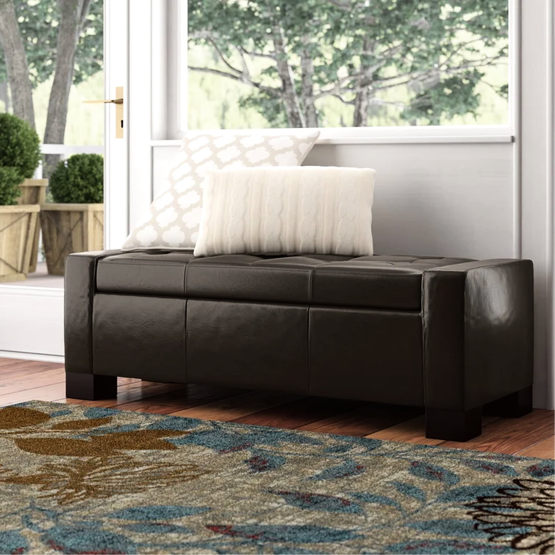 Contemporary Tufted Ottoman | Keep Living Room Organized with Storage ...