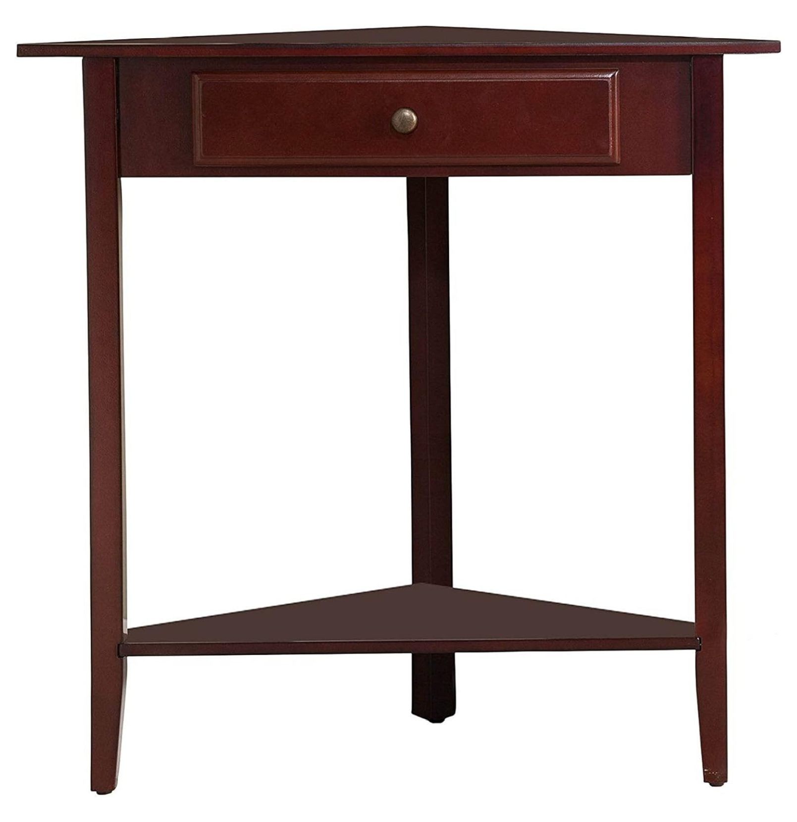 Contemporary Ulma Walnut Wood Corner Accent Side End Plant Stand ...