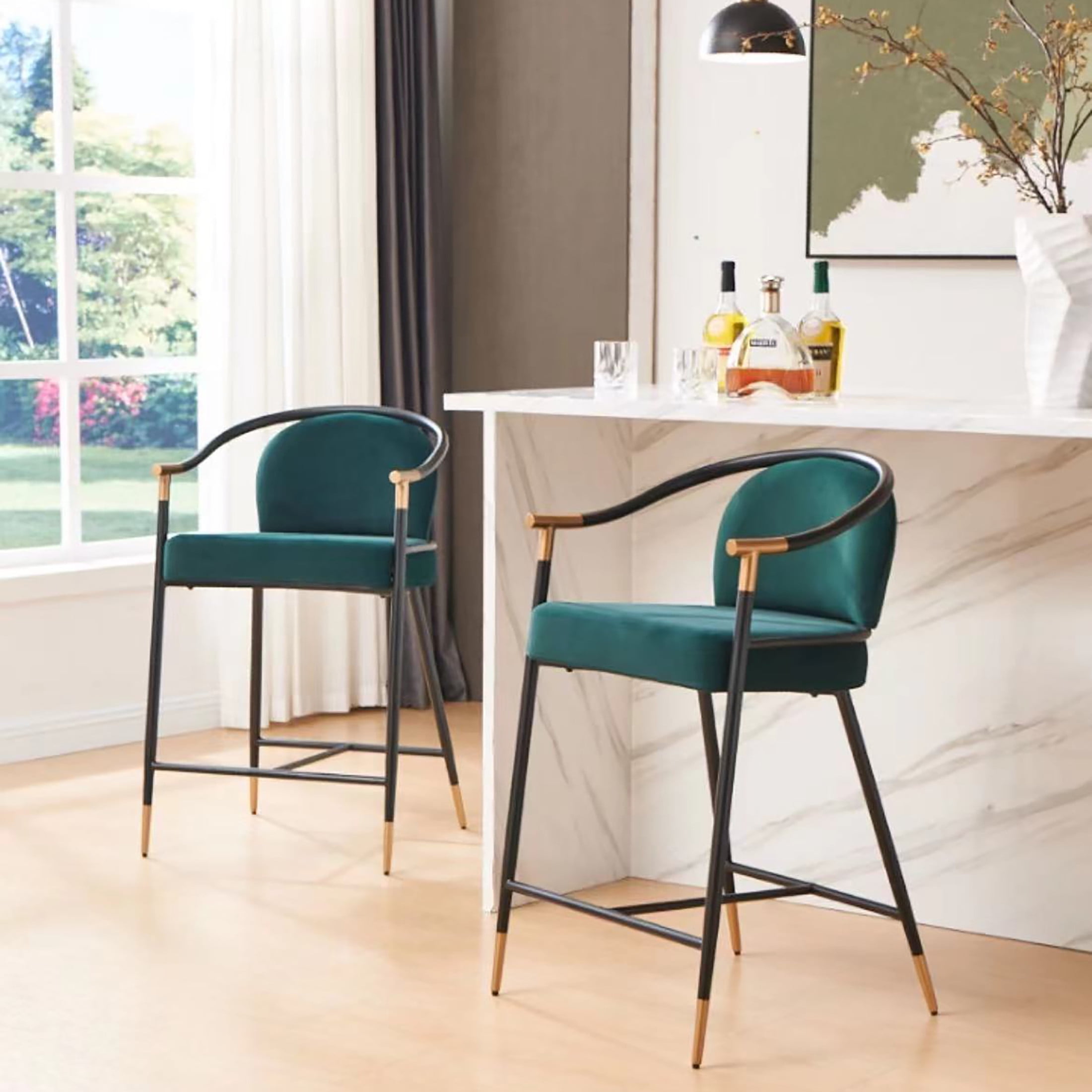 Christopher Knight Home Contemporary Upholstered Counter Stools with ...