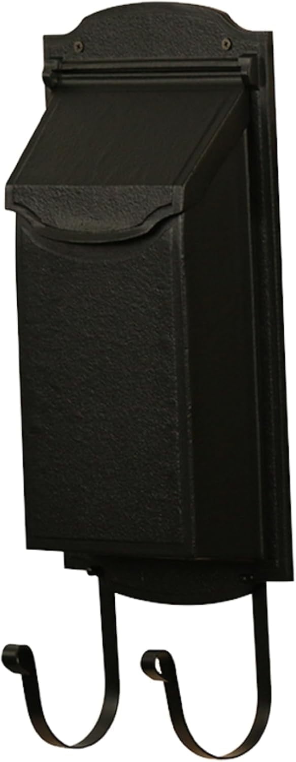 Contemporary Vertical Black Wall-Mounted Mailbox - Walmart.com