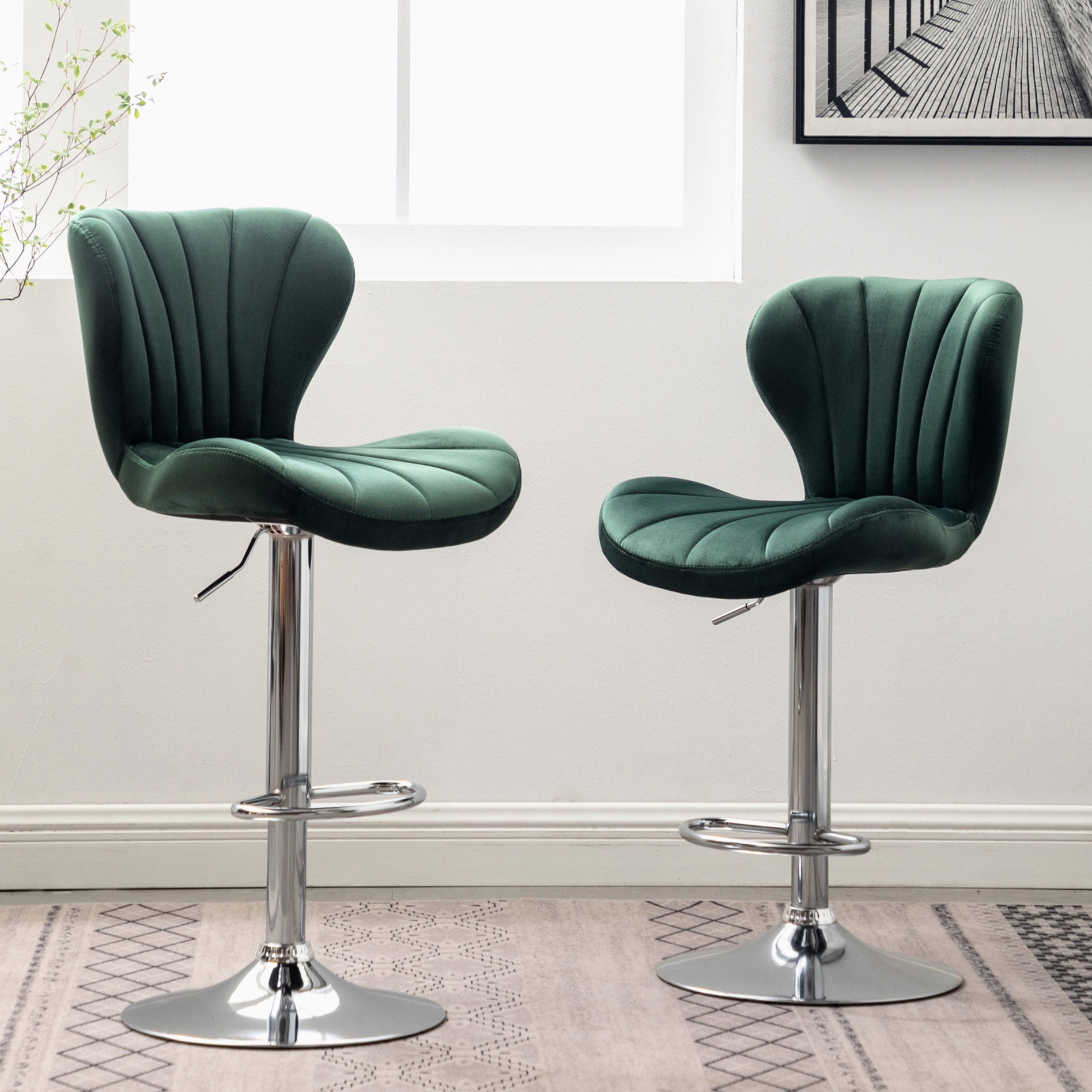 Contemporary Vertical Lined Barstools+Gas-Lift Adjustment”-“Home Bars ...