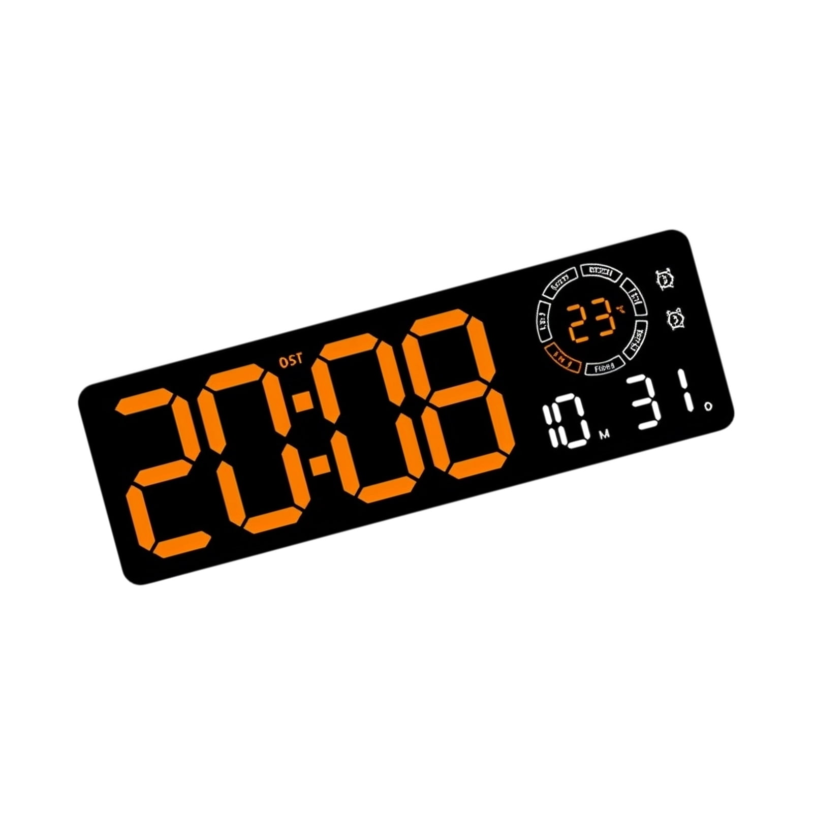 Contemporary Wall Mounted Digital Clock Brightness Adjustment Show Time ...