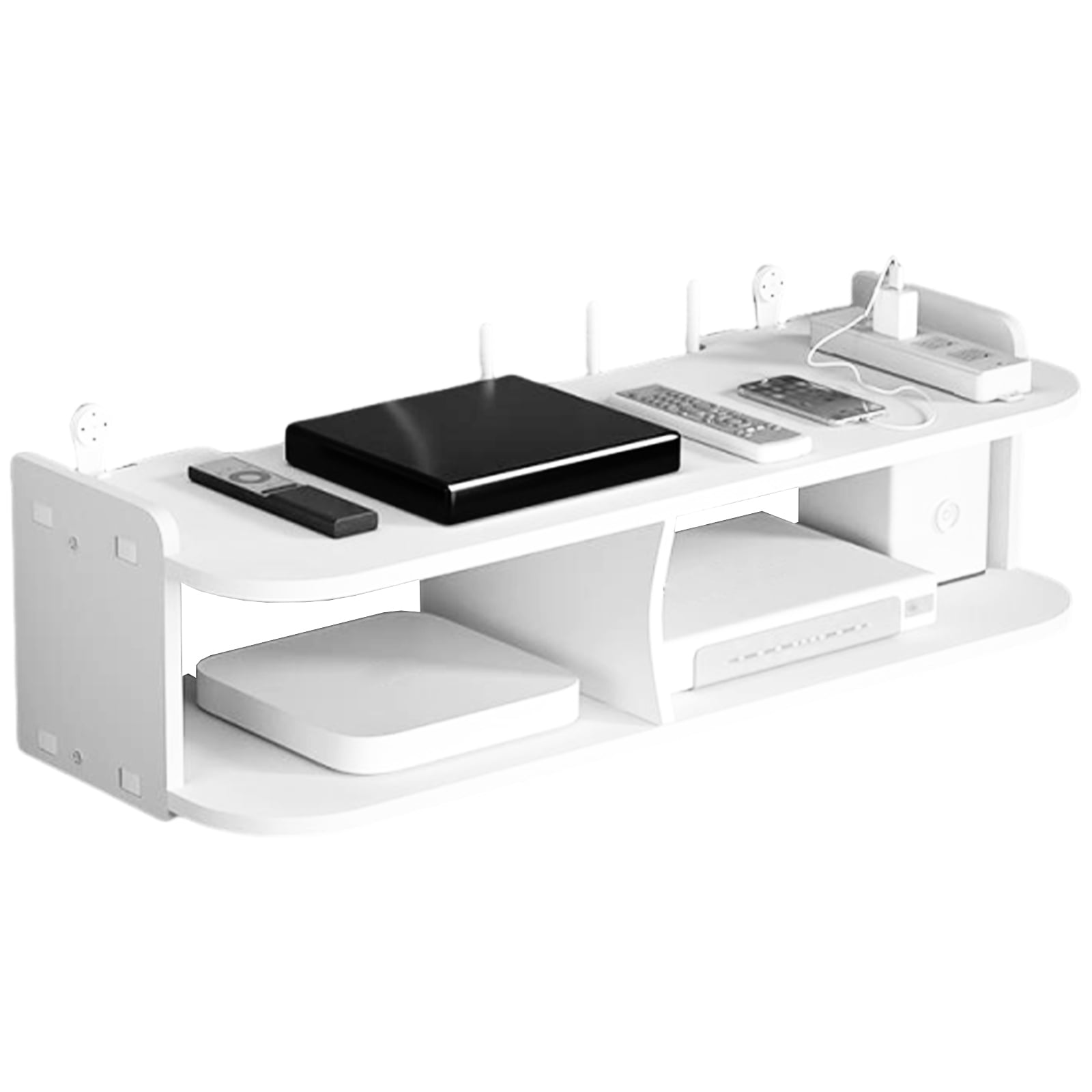 Contemporary Wall Mounted Organiser Shelf For Bedroom Storage ...