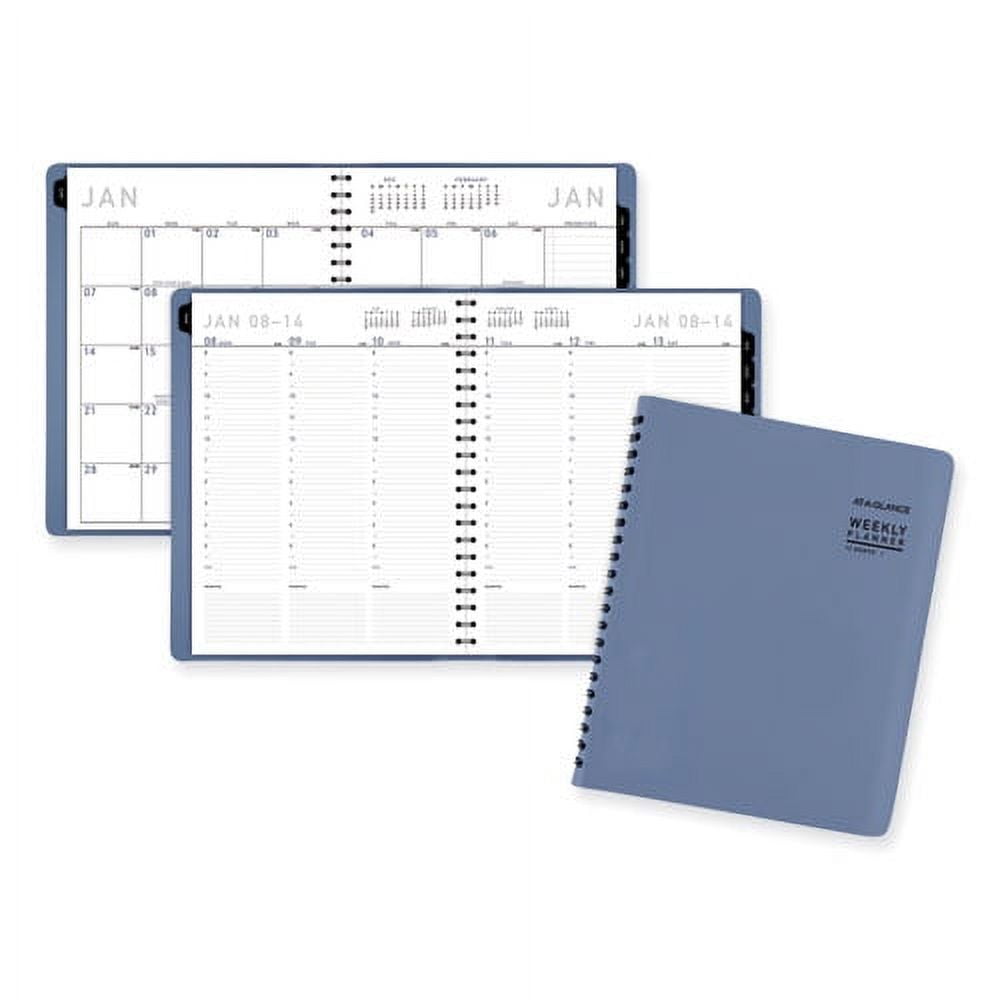 Contemporary Weekly/Monthly Planner, 11.38 x 9, Slate Blue Cover, 12 ...