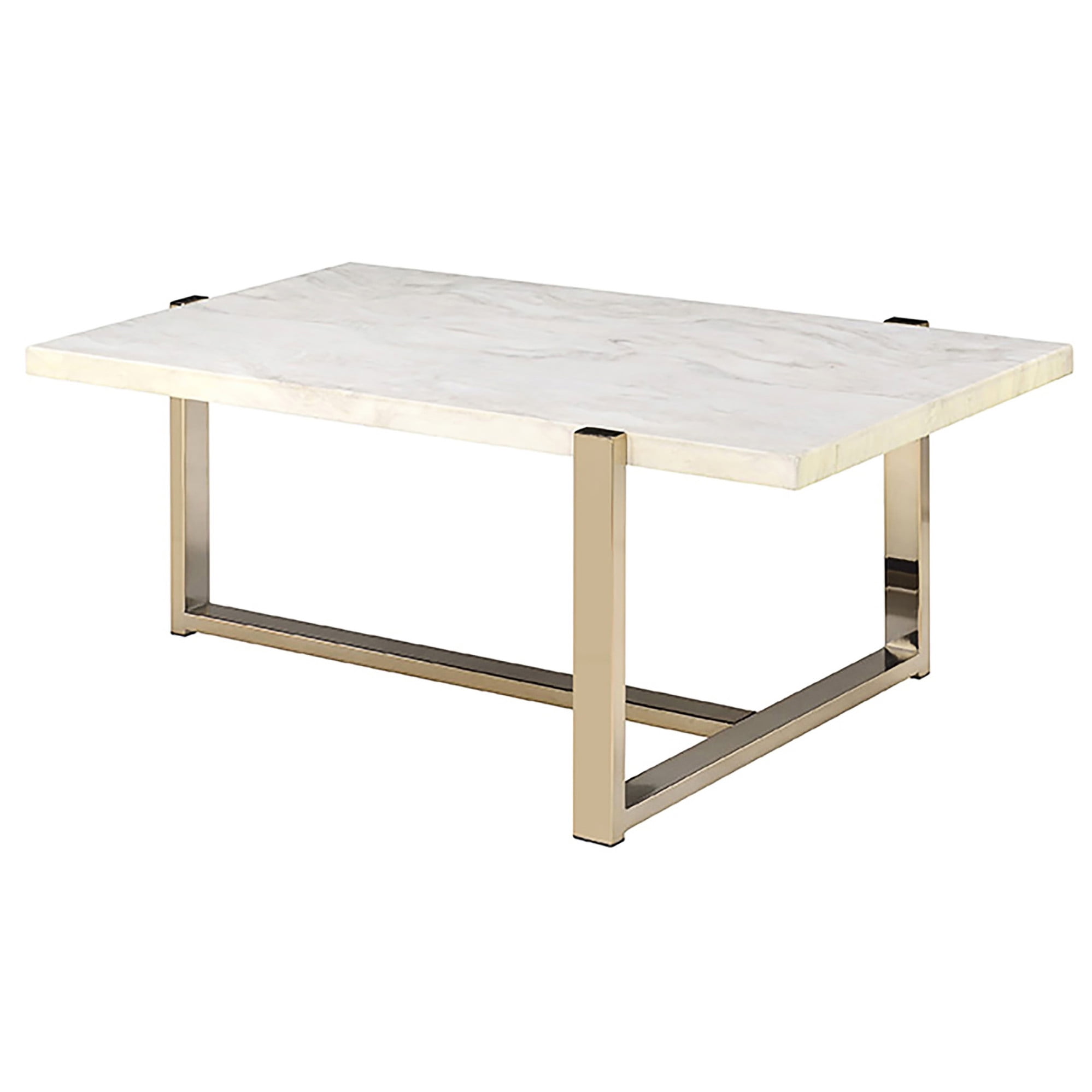 Contemporary White And Champagne Faux Marble Work Table Elegant Writing ...