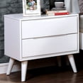 Contemporary White Bedside Stand | Bedroom Furniture with Round Tapered ...