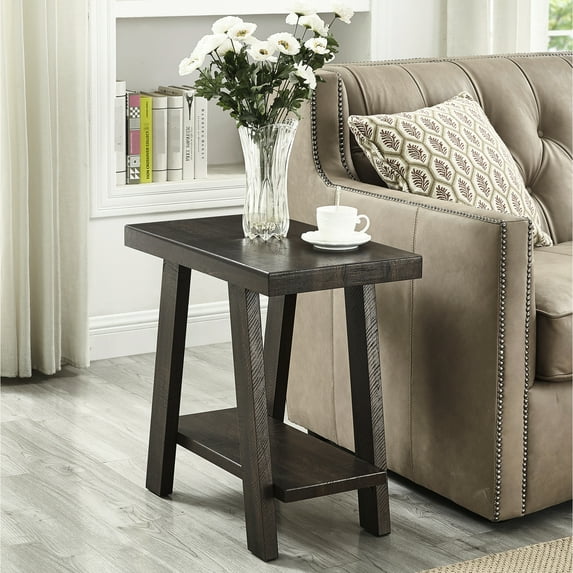 Contemporary Wood Shelf Table In - Rectangular Top And Splayed Leg ...
