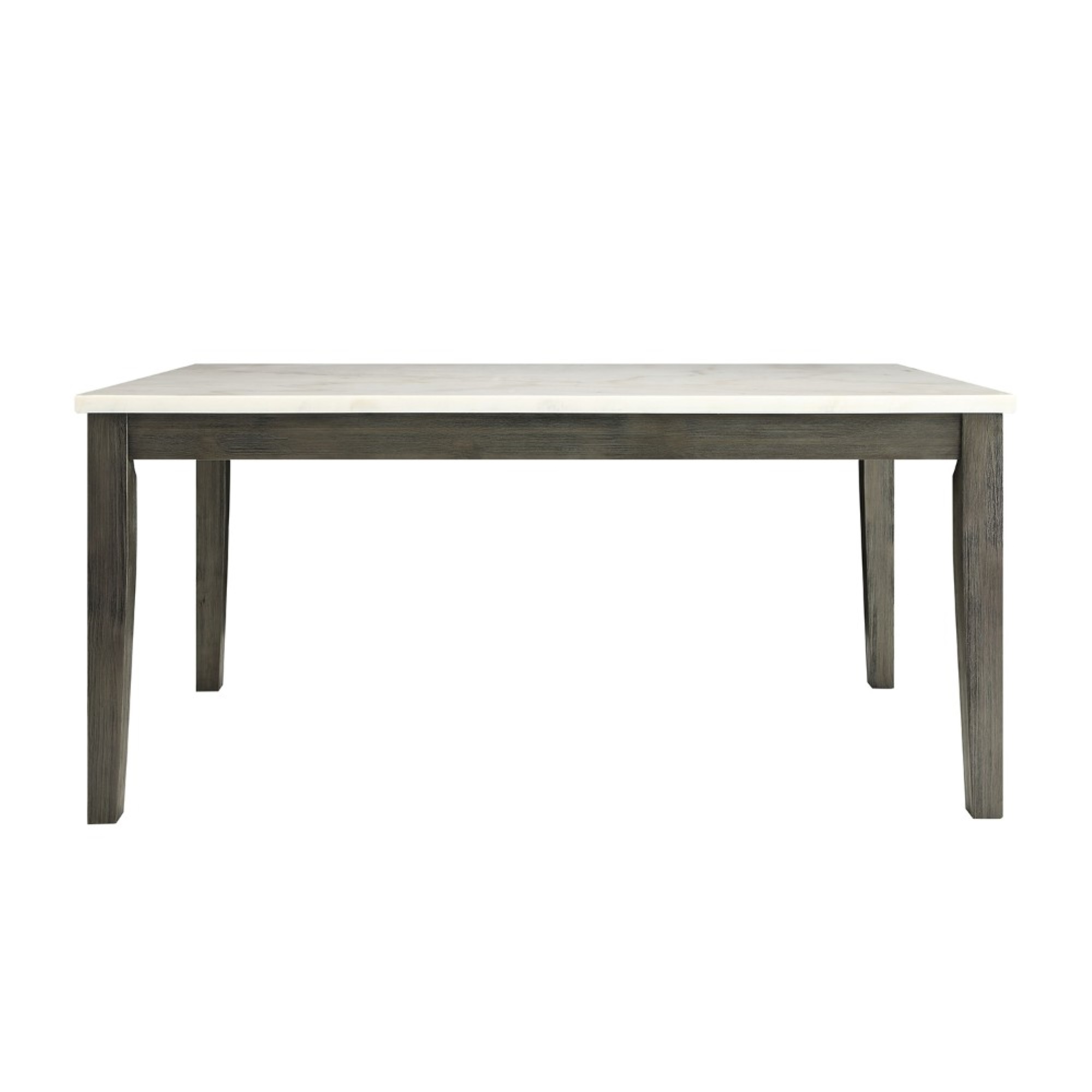 Contemporary Wooden Dining Table with Marble Top, White and Gray ...
