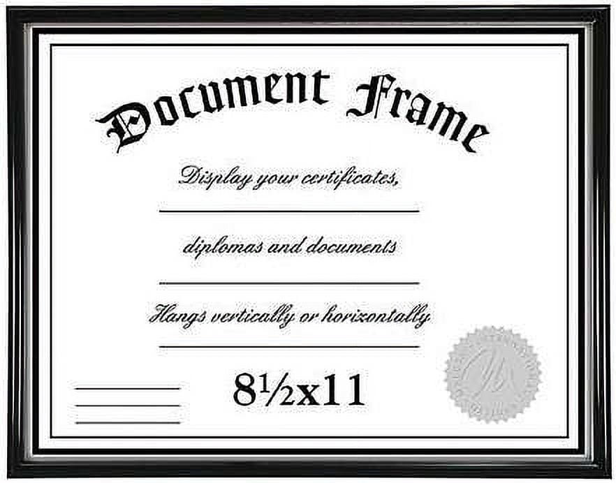 Contemporary black certificate 8 5x11 frame in ABS resin by Malden ...