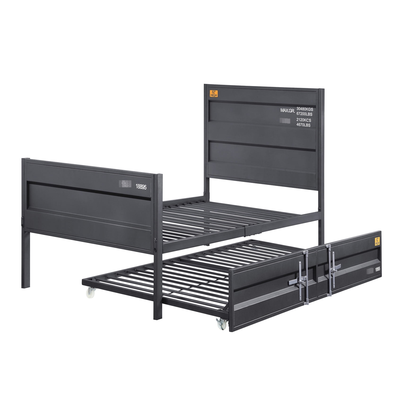 Contemporary full slat bed with unique design / Saves time on bedroom ...