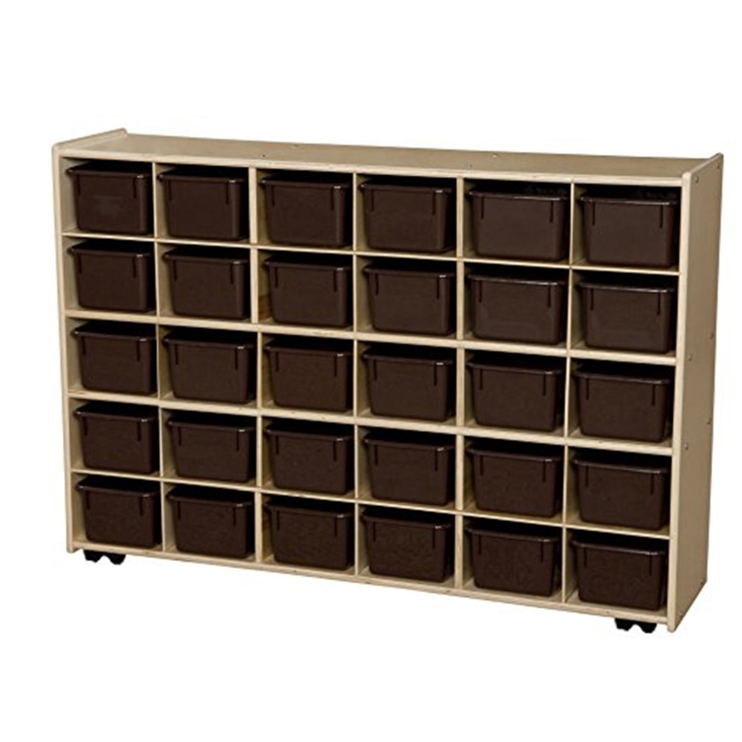 Contender Mobile 30 Tray Storage with Brown Trays - Assembled with ...