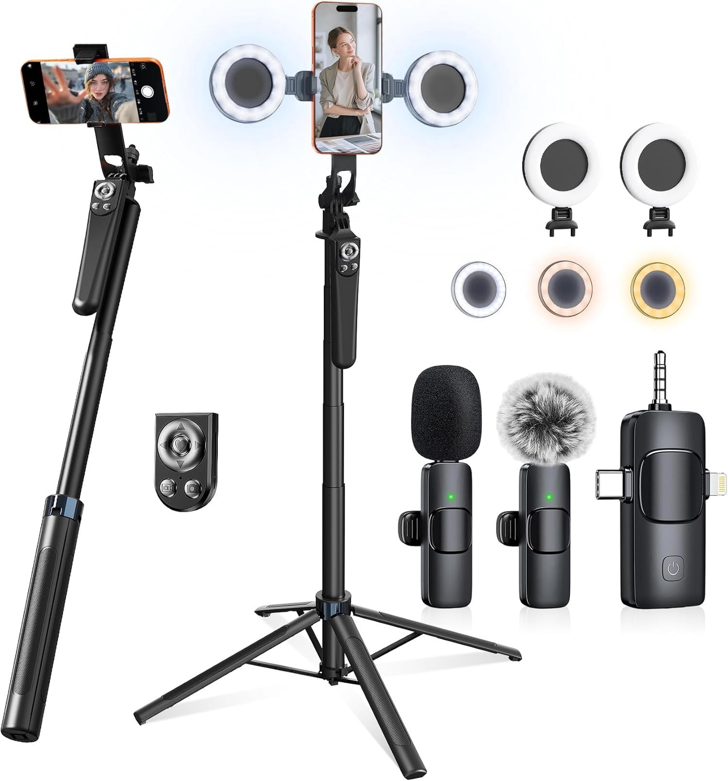 Content Creator Essentials Vlogging Kit for , 71" Tripod for Video ...