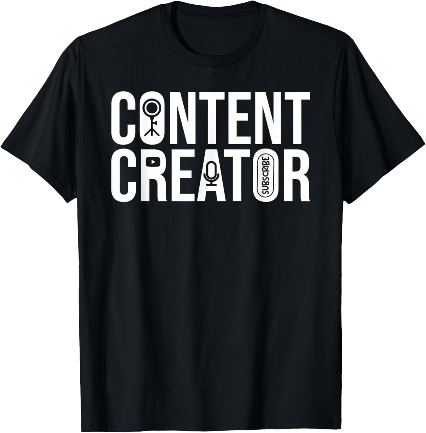 Content Creator blogger vlogger influencer funny minimalist T-Shirt ...