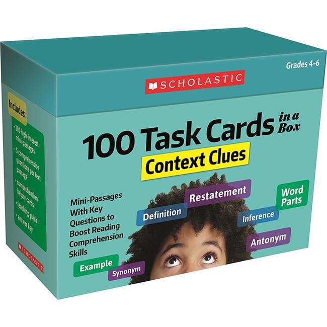 Context Clues 100 Task Cards, Turquoise - Walmart.com