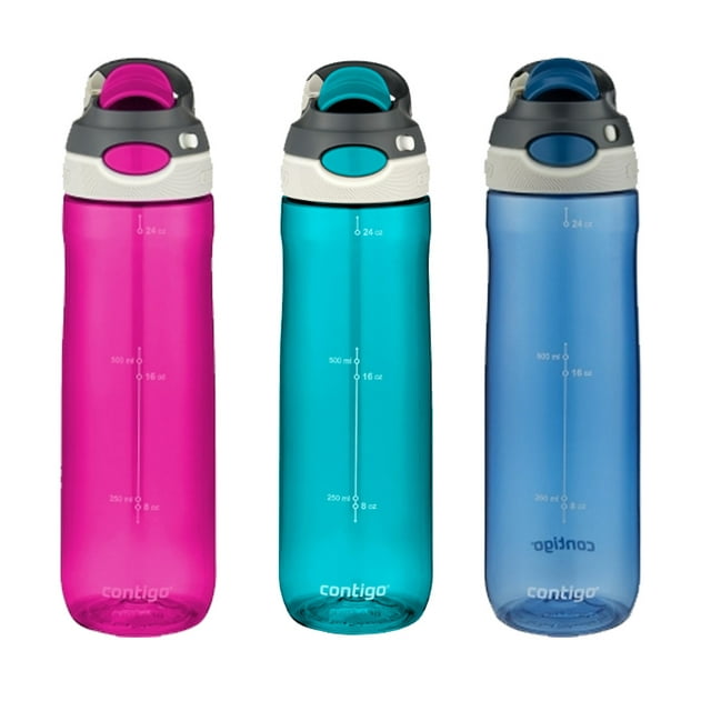 Contigo Autospout 24oz Water Bottle - 3 Pack (Monaco, Scuba, Very Berry ...