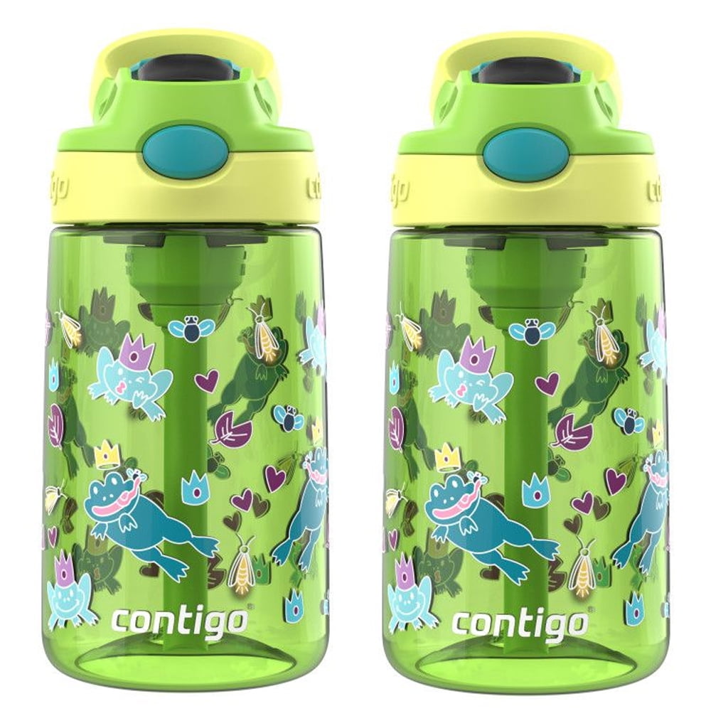 Contigo Kid's 14 oz. Aubrey Water Bottle 2-Pack - Bunnies/Frog ...