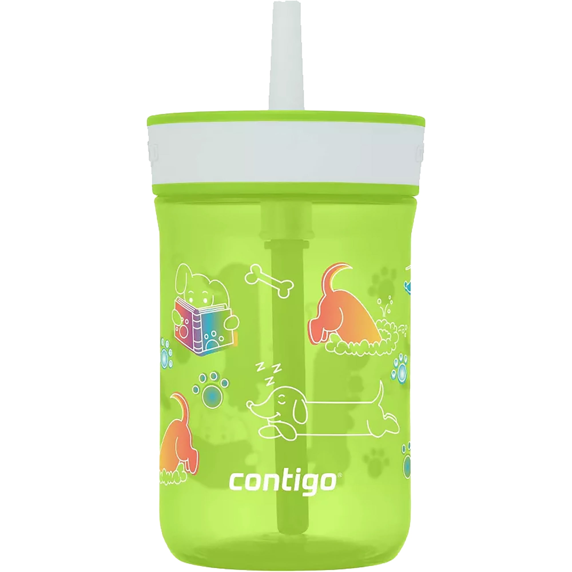 Contigo Kid's 14 oz. Leighton Tumbler with Straw - Cool Lime Dogs ...