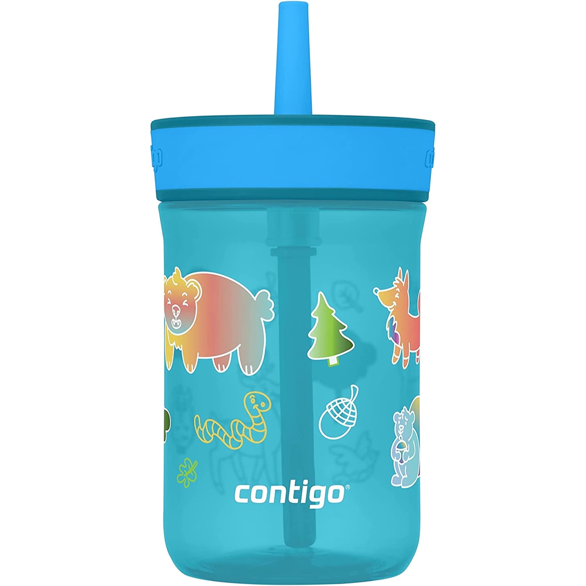 Contigo Kid's 14 oz Leighton Tumbler with Straw, Durable Plastic ...