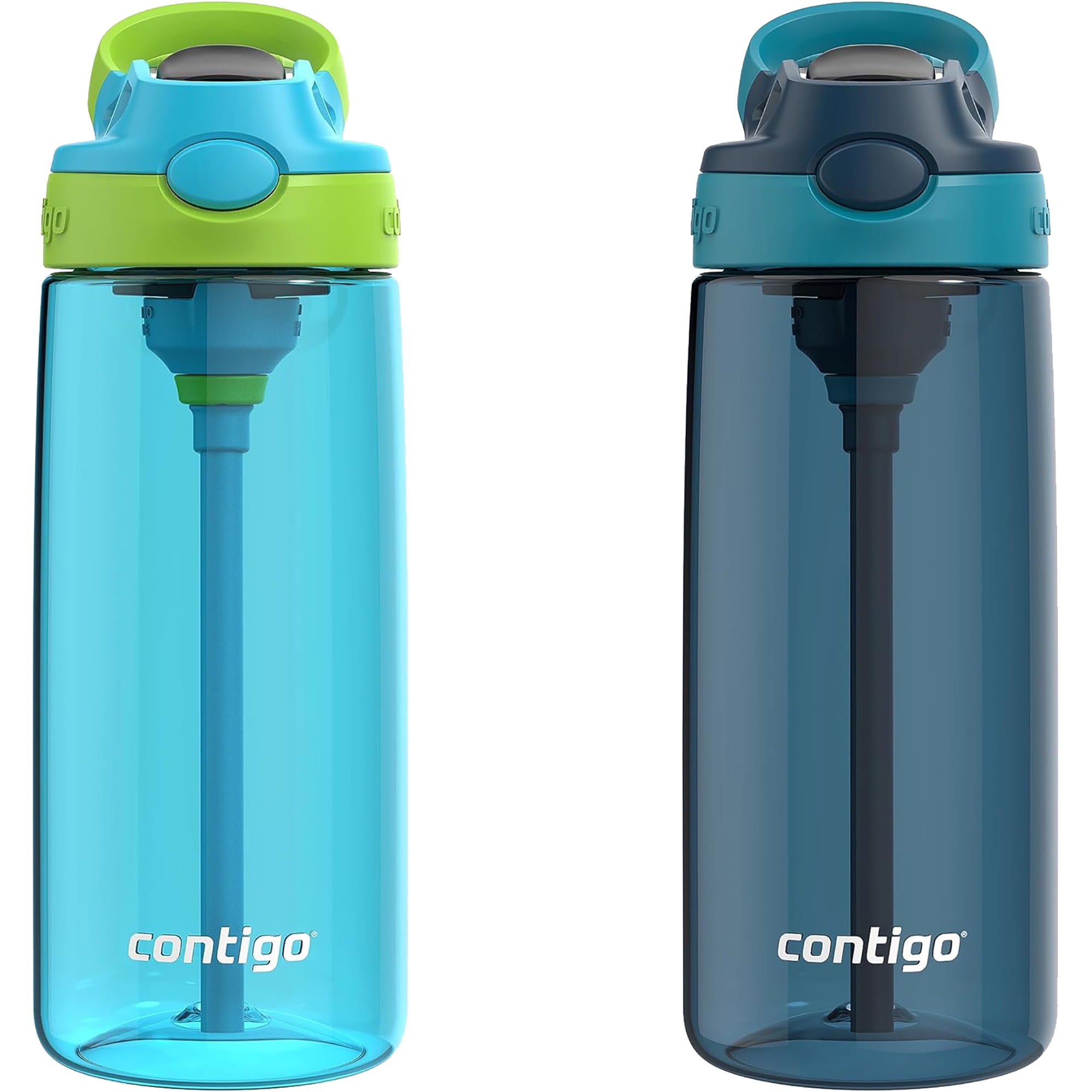Contigo Kid's BPA Free 20 oz Blue Plastic Water Bottles, 2 Count Pack ...