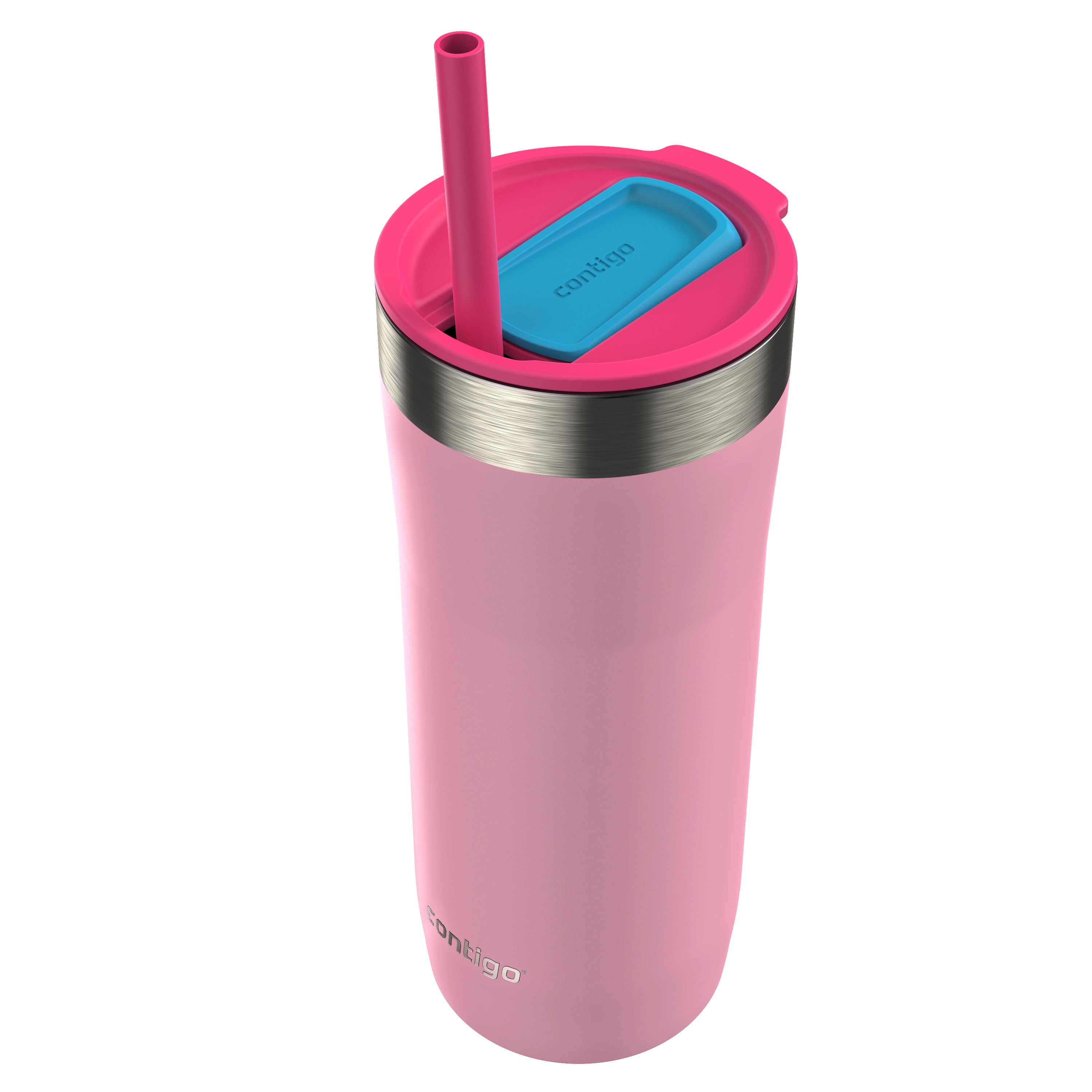 Contigo Streeterville Tumbler Push Pull Top with Straw 24OZ Strawberry ...