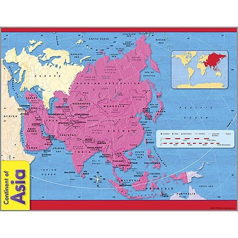 Continent of Asia Learning Chart 17x22 [T38140] - Walmart.com
