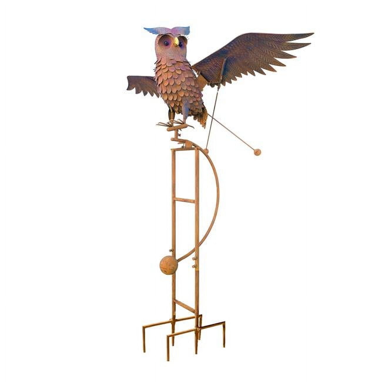 Continental Art Center 18241 Metal Flying Owl Rocker Stake - Rustic ...