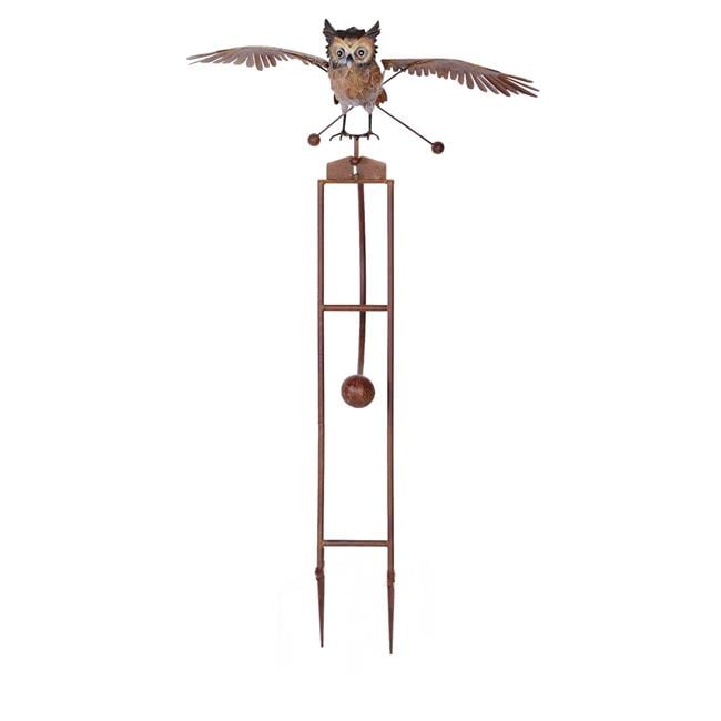 Continental Art Center 19134 Metal Flying Owl Rocker Stake - Rustic ...