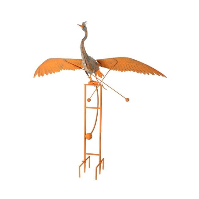 Continental Art Center 19271 Metal Flying Heron Rocker Stake - Rustic ...