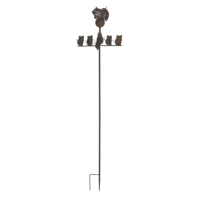 Continental Art Center 19937 Single Rustic Metal Kinetic Cat with ...