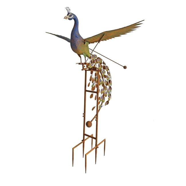 Continental Art Center 20628 Big Rustic Metal Flying Peacock Rocker ...