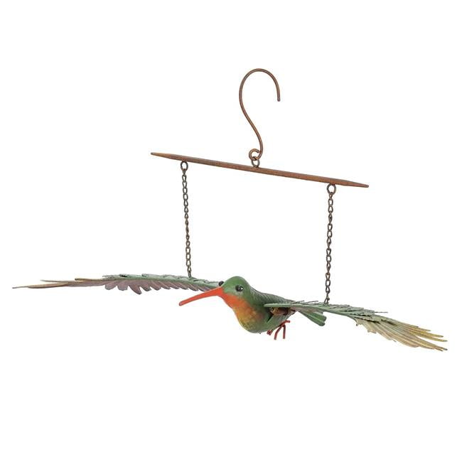 Continental Art Center 20791 Rustic Metal Hanging Hummingbird Outdoor ...