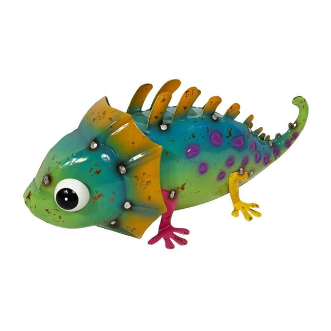 Continental Art Center 21143 Colorful Enameled Metal Dotten Lizard ...