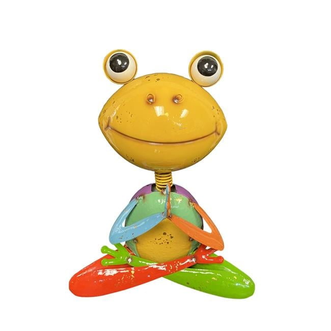 Continental Art Center 22027A Colorful Enameled Metal Praying Frog ...