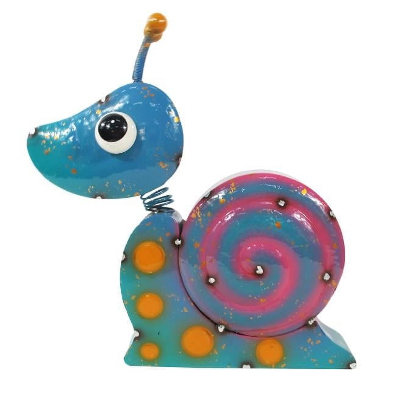 Continental Art Center 22725C Colorful Enameled Metal Snail Statue ...