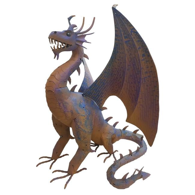 Continental Art Center 24A121 Rustic Metal Large Dragon Outdoor Garden ...
