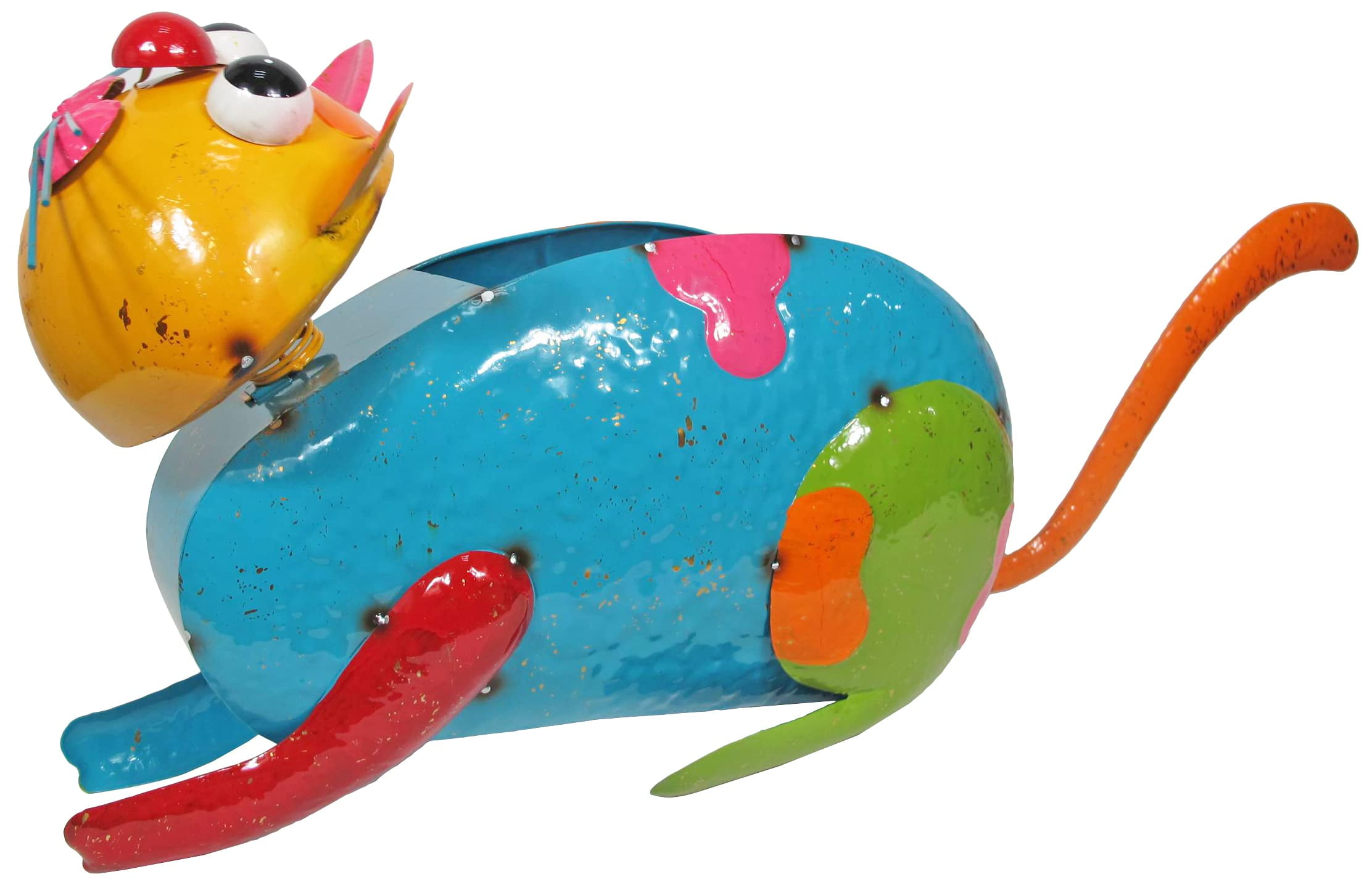 Continental Art Center CAC21267A- Blue Large Metal Cat Planter ...