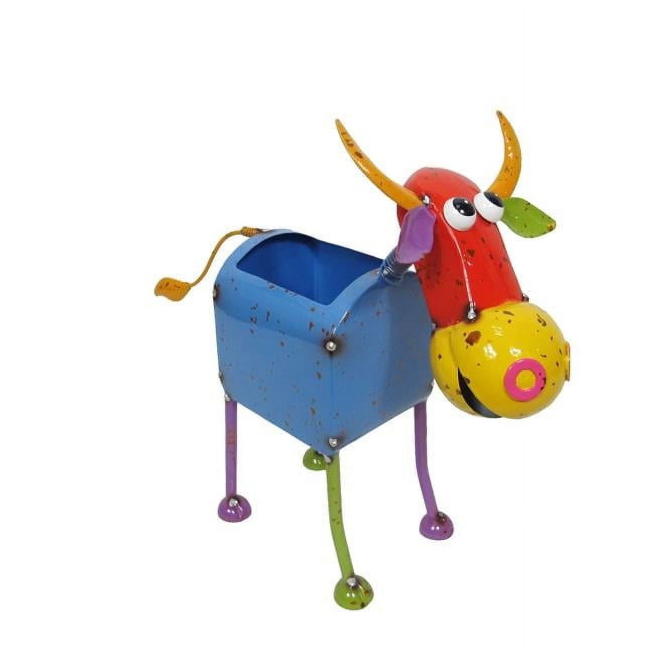 Continental Art Center Colorful Enameled Metal Flying Pig Planter ...