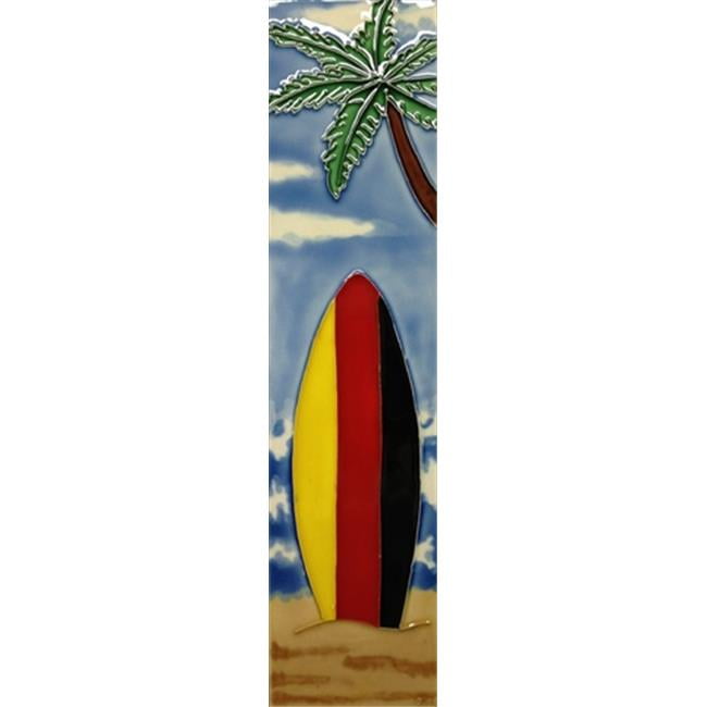 Continental Art Center MD-080 4 x 16 in. Single Surfboard Ceramic Art ...