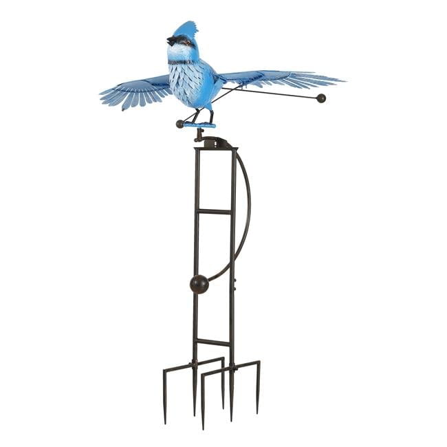 Continental Art Center Rustic Metal Flying Jay Rocker Stake - Blue ...