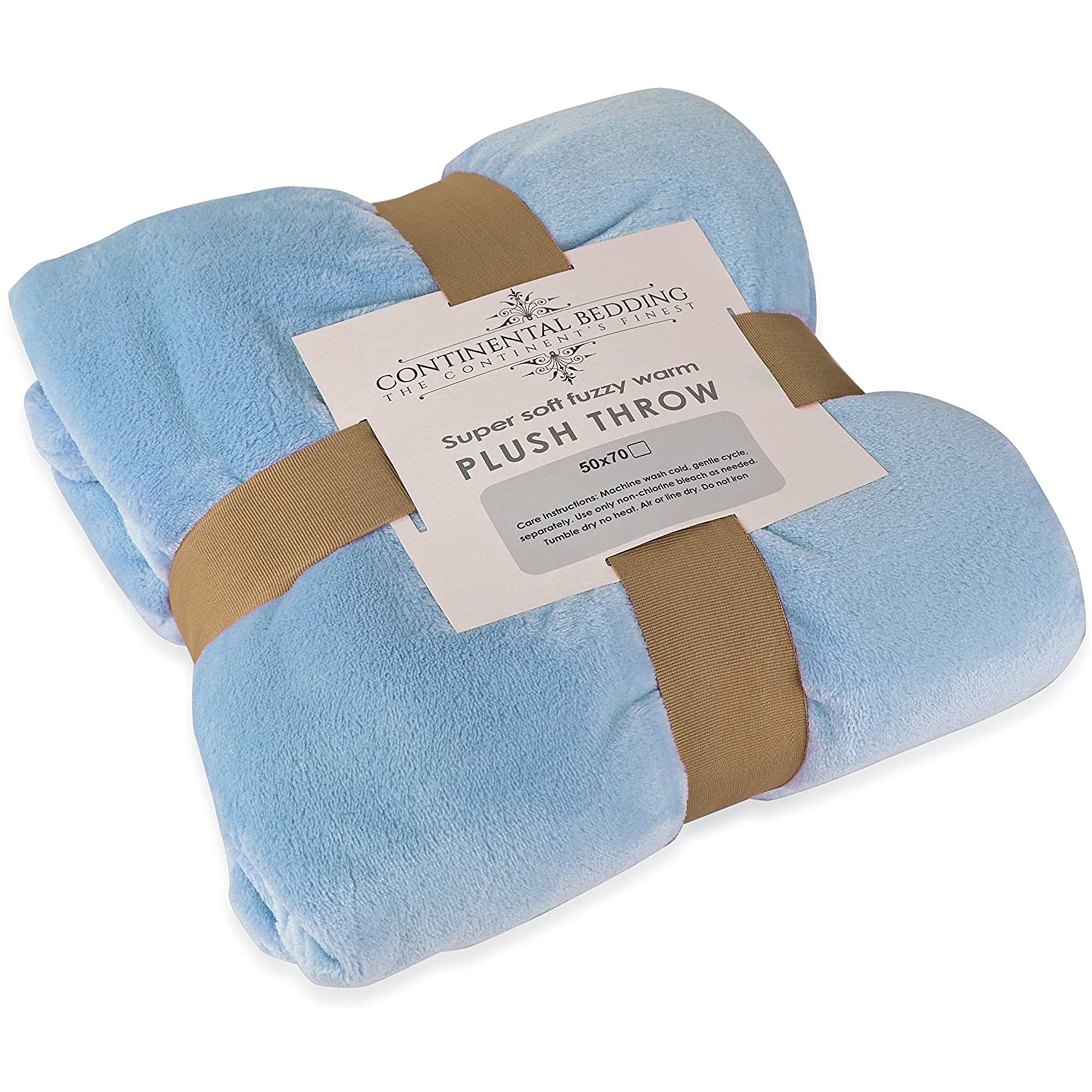 Light Baby Blue, 50x70 inch Velvety Soft Classic Solid Plush Fleece ...