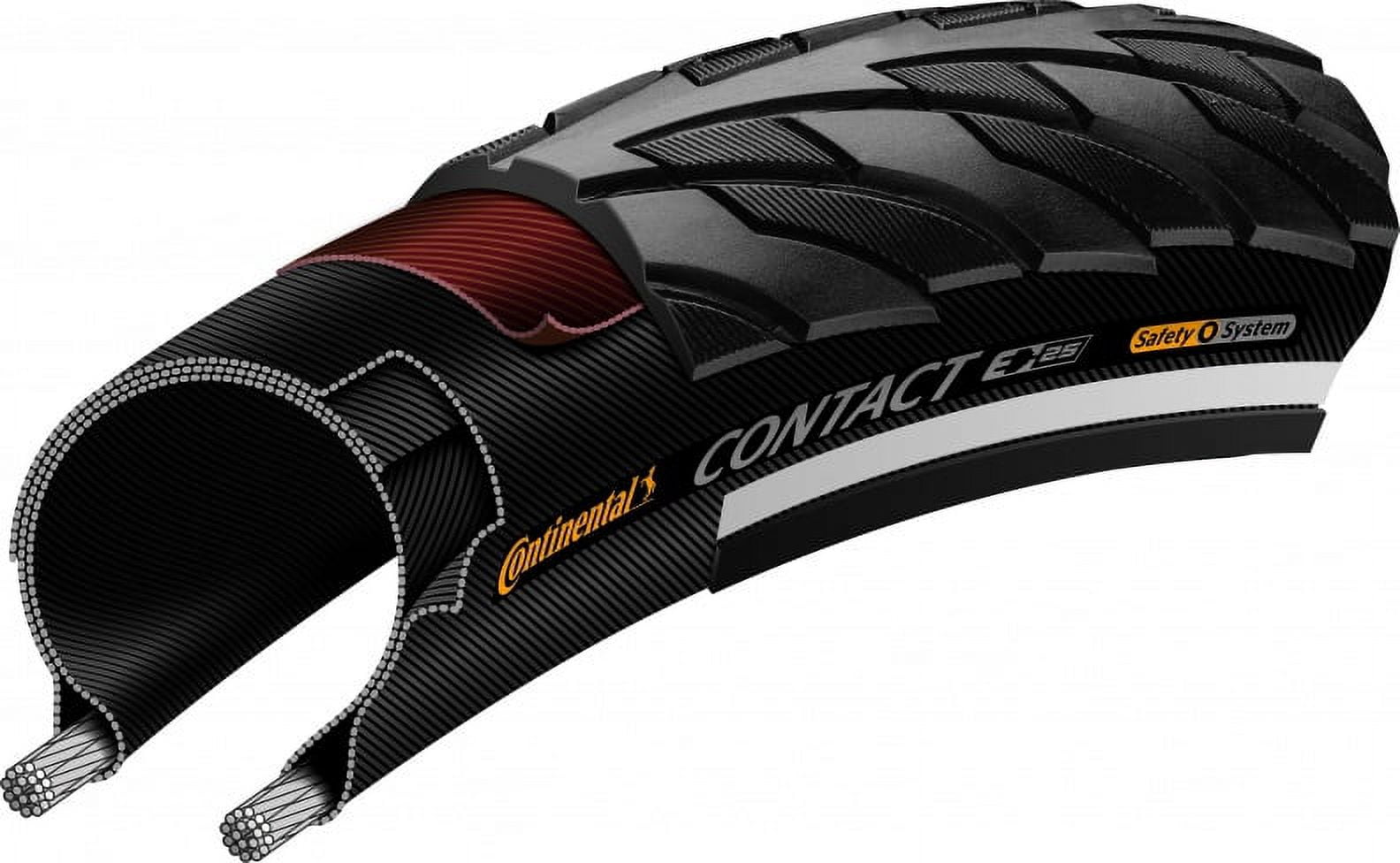 Continental Contact Bicycle Tire, 700c x 28mm, Wire Bead, Black ...