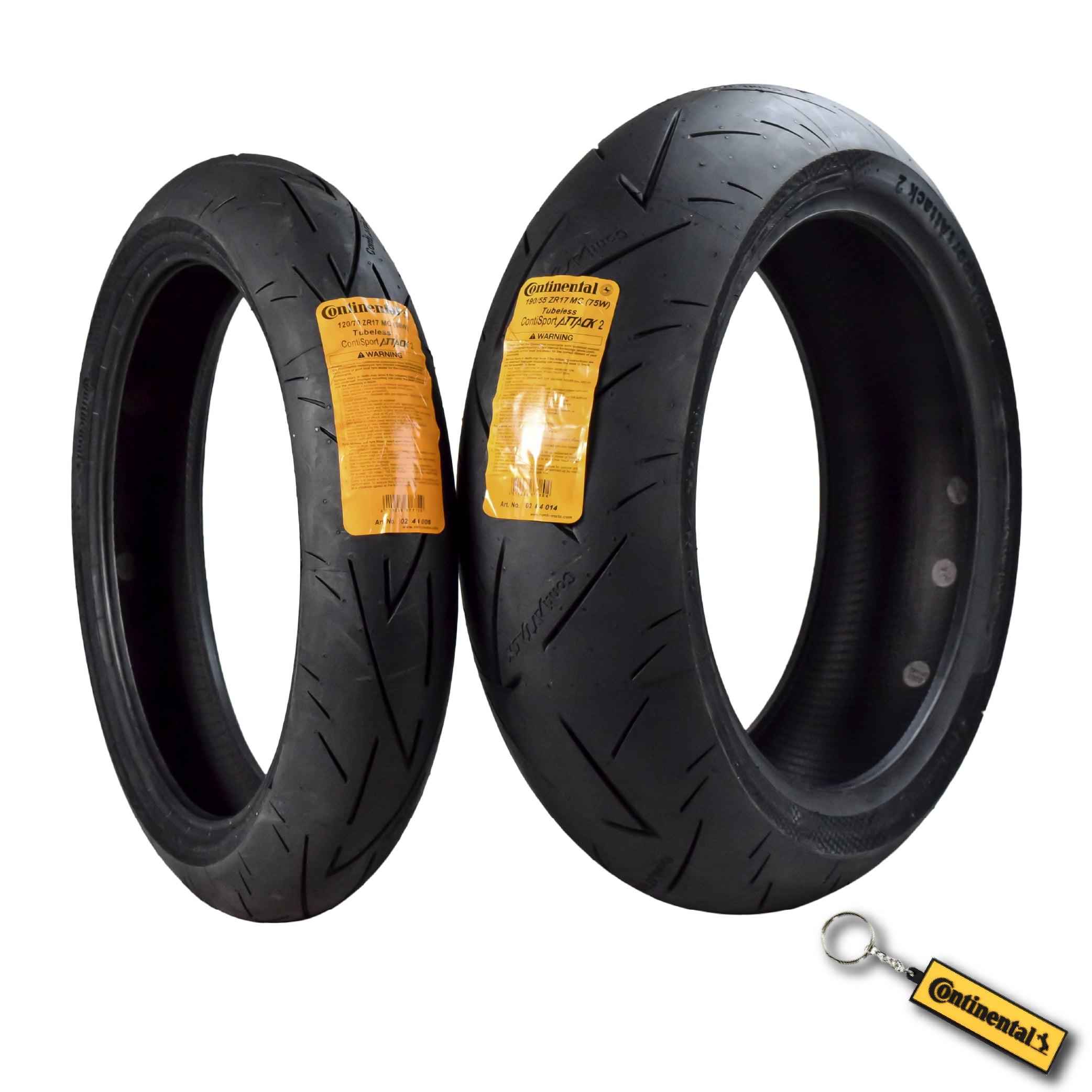 Continental ContiSportAttack 2 120/70ZR17 & 190/55ZR17 Motorcycle Tires ...