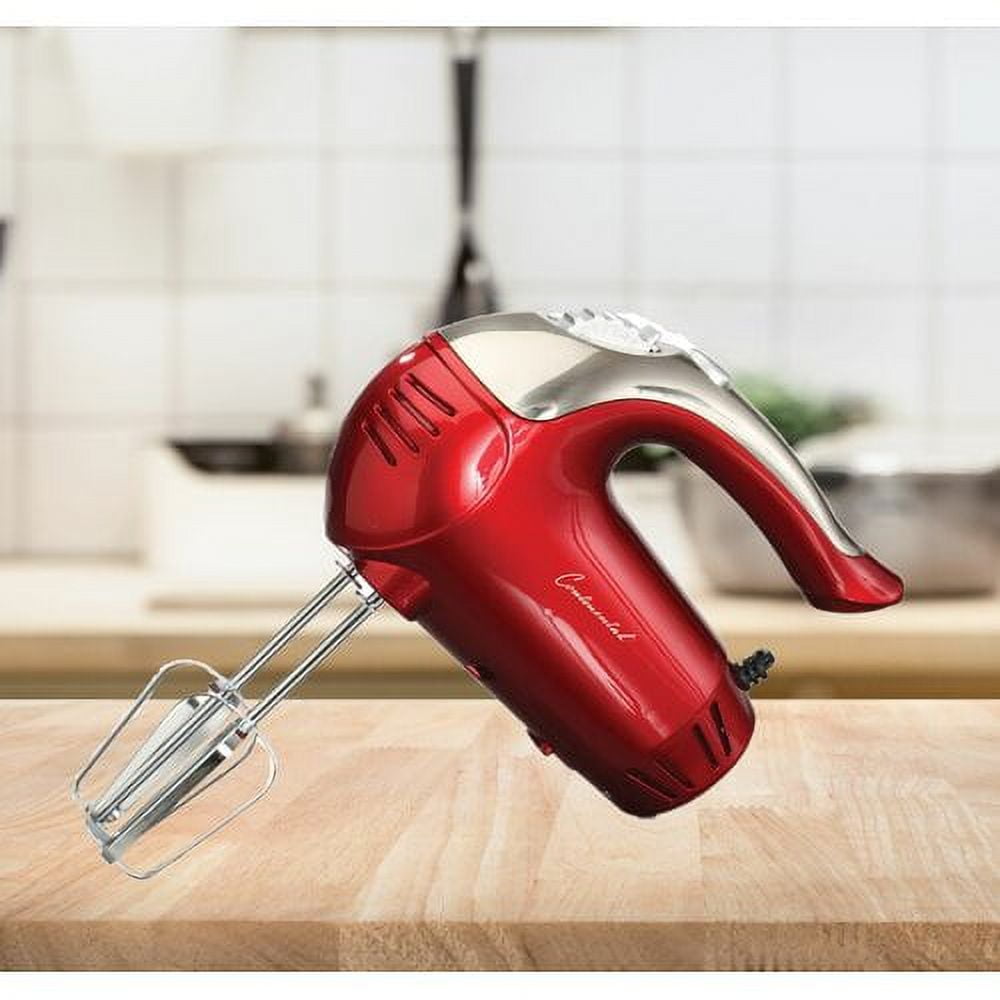 Continental Electric 5-Speed New Hand Mixer with Turbo, Metalic Red ...