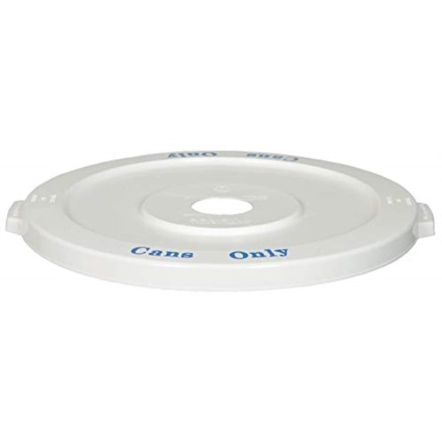 Continental 3201-1, Huskee White Round Recycle Lid with Blue "Cans Only ...