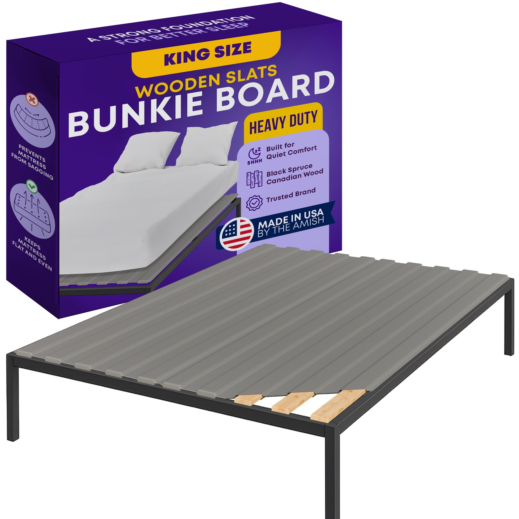 Continental Sleep King Wood Slats - Mattress Support Beds - Walmart.com
