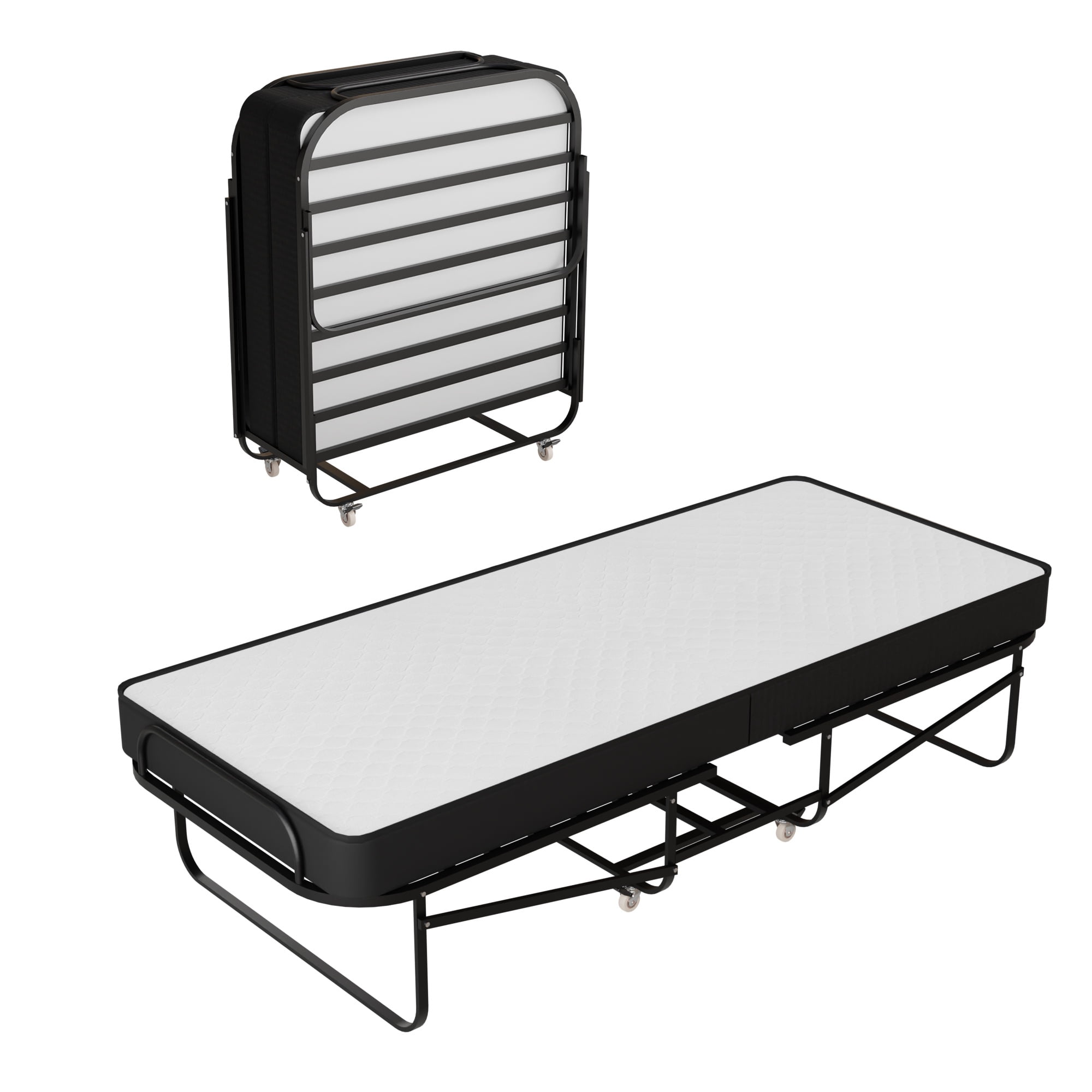 Continental Sleep, 16" Rollaway Folding Cot Bed with 5" Memory Foam ...