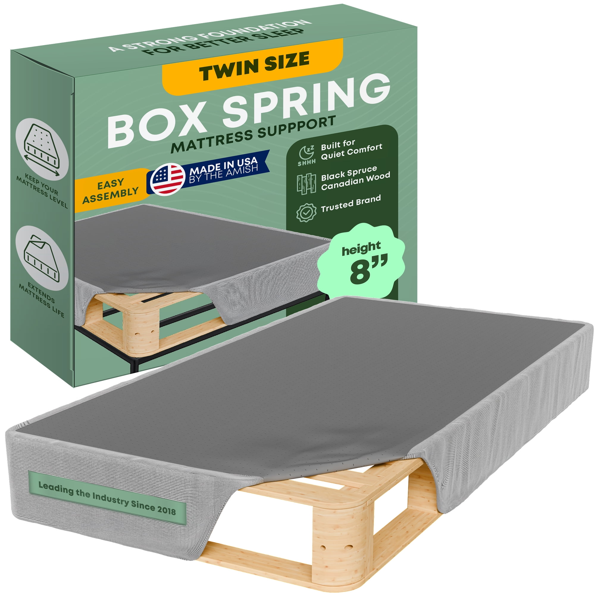Continental Sleep, Unassembled Twin Box Spring for Twin Bed, 8-Inch ...