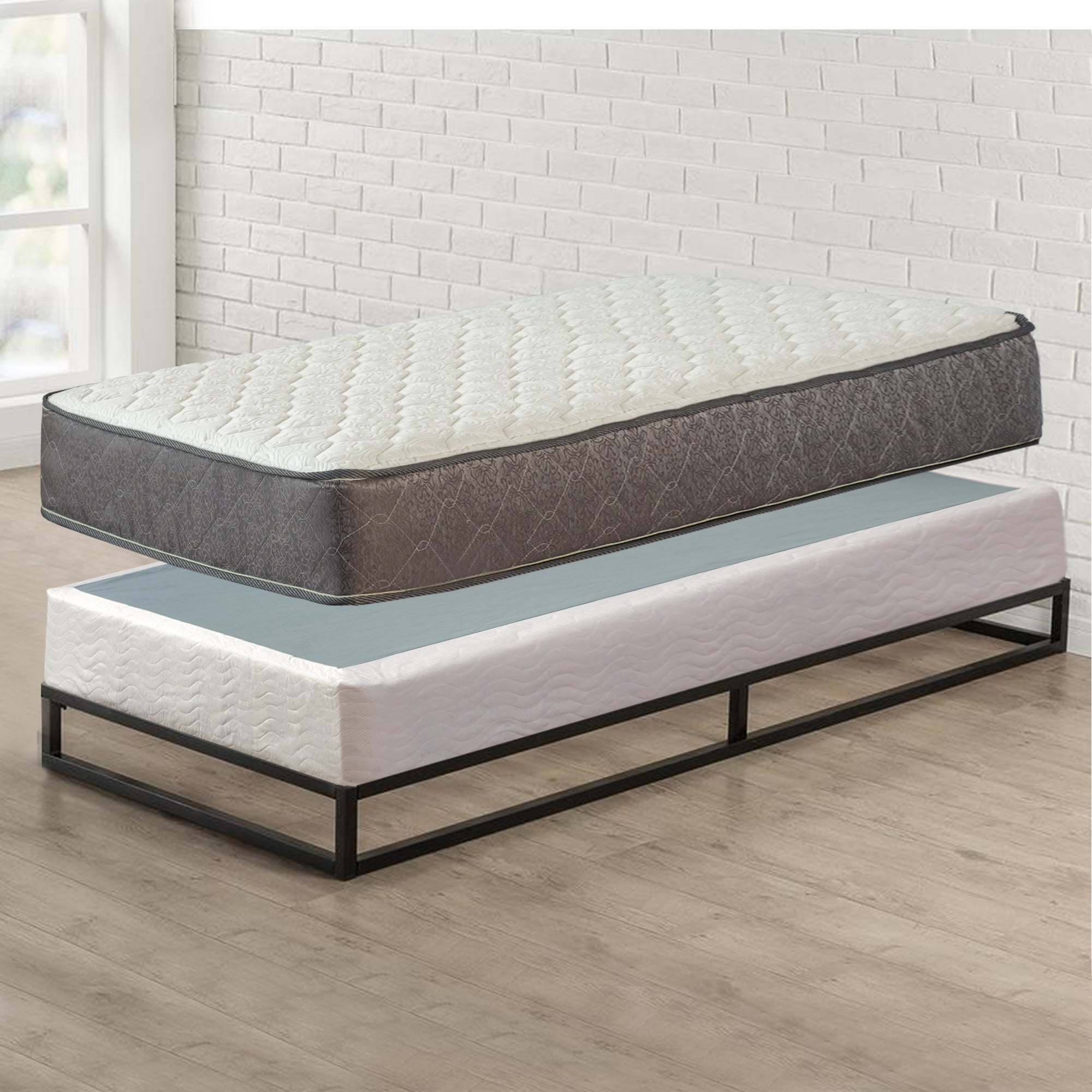 Continental Sleep, 8" Wood Box Spring & 10" Pocketed Coil Rolled Medium ...